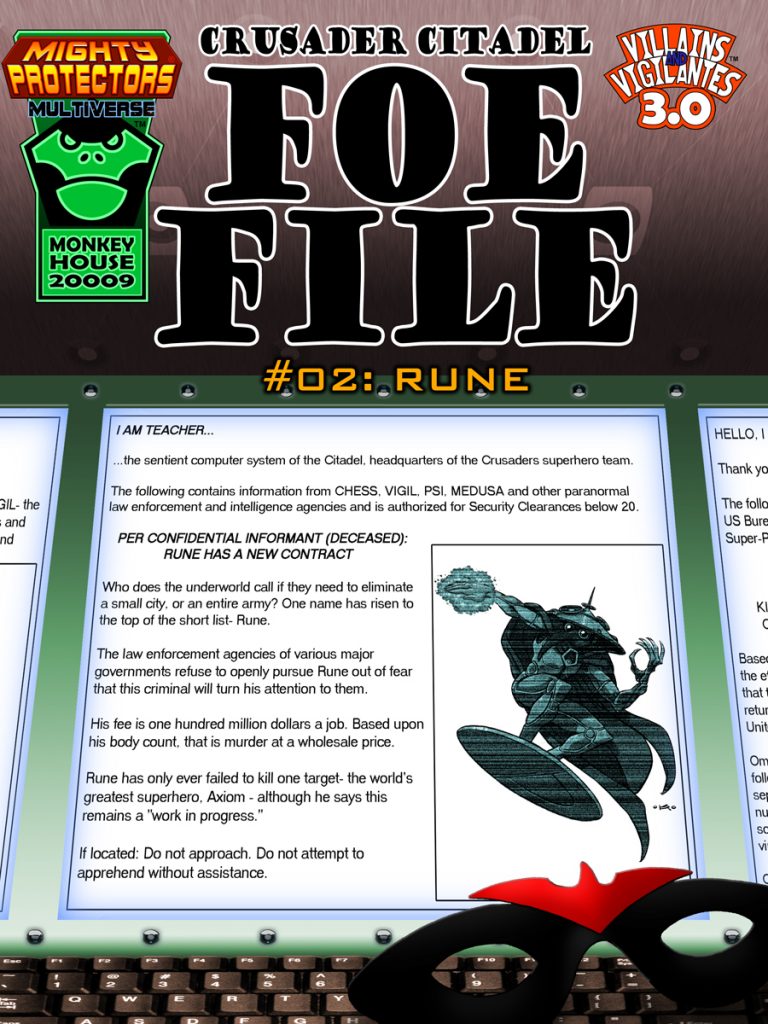 Monkey House Games – Home of the V&V and Mighty Protectors Superhero RPGs